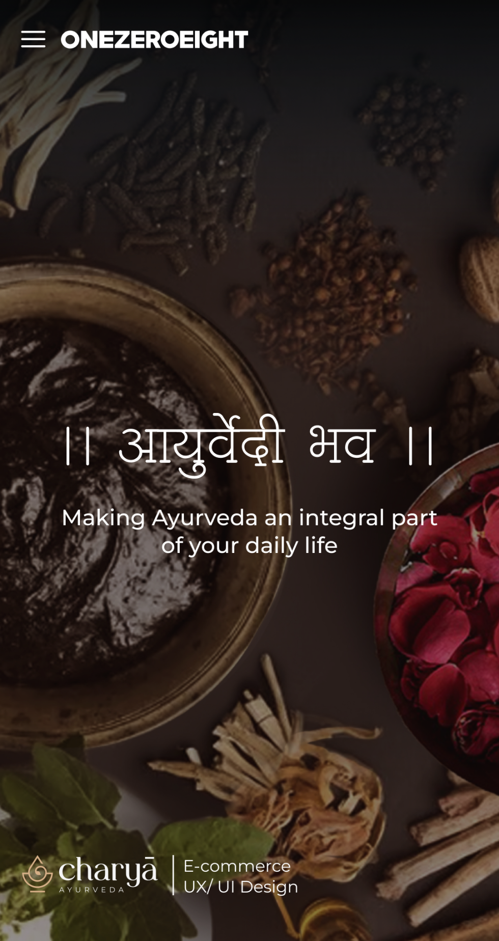 Charya Ayurveda Products: UI UX Web Design | OneZeroEight